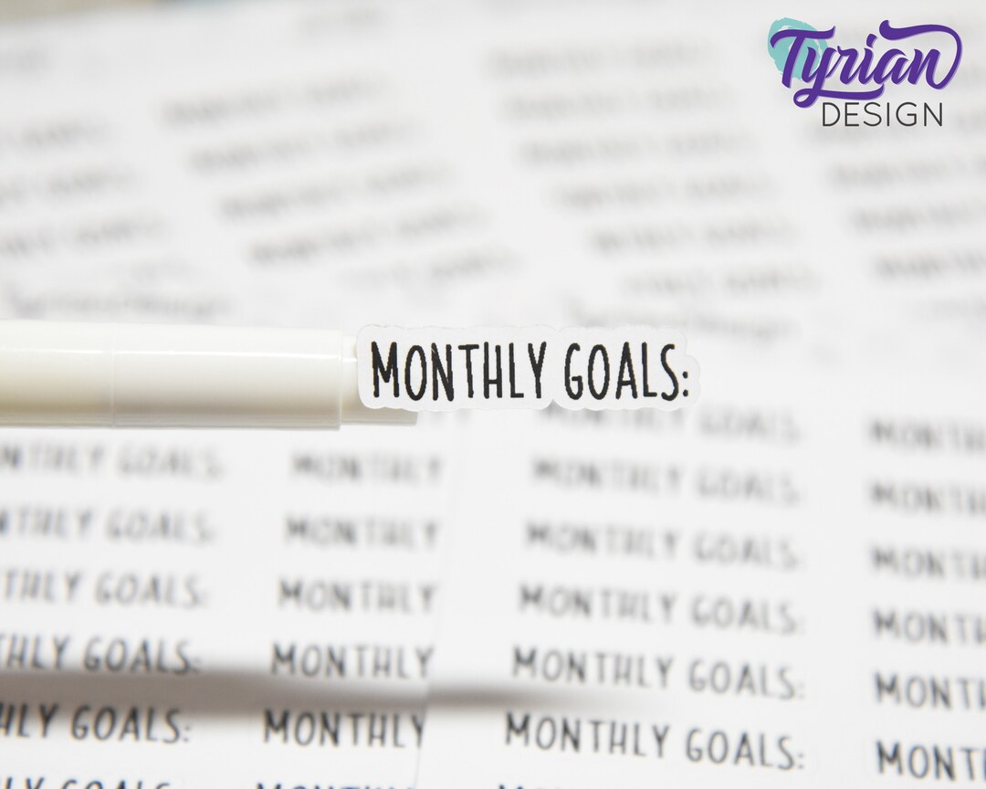 Monthly Goals Stickers | Keep Track of Goals | 1.34" X .35" Each | 3.5 ...