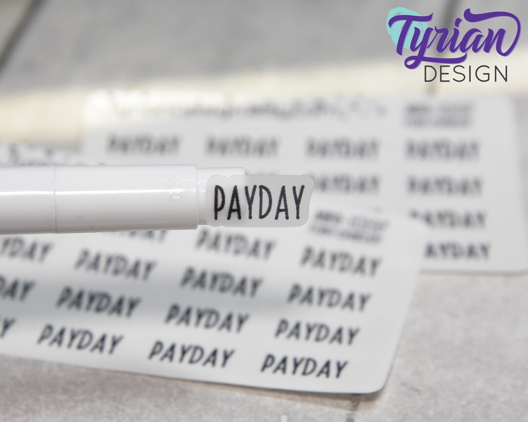 Payday Day Stickers Mini Sheet for Planners and Journals. Black Type ...