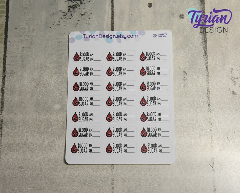Blood Sugar Icon Stickers | AM PM Blood Sugar | Track Blood Sugar ...