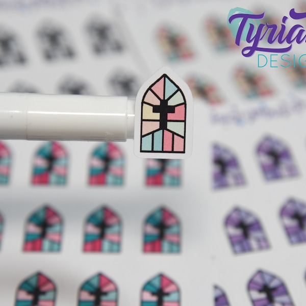 Church Stained Glass Stickers - Etsy