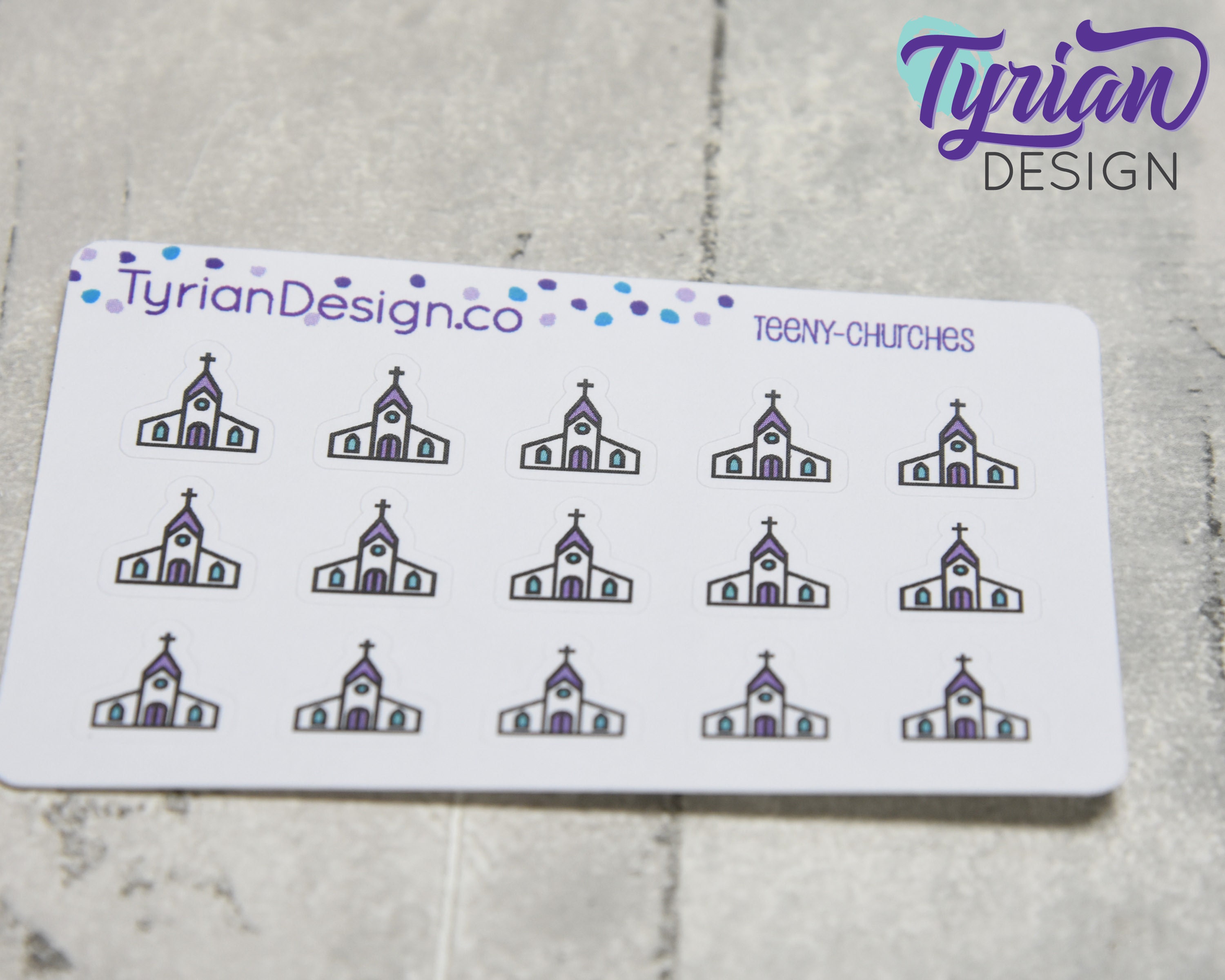 Church Stickers Tiny Church stickers on mini sheet Great | Etsy