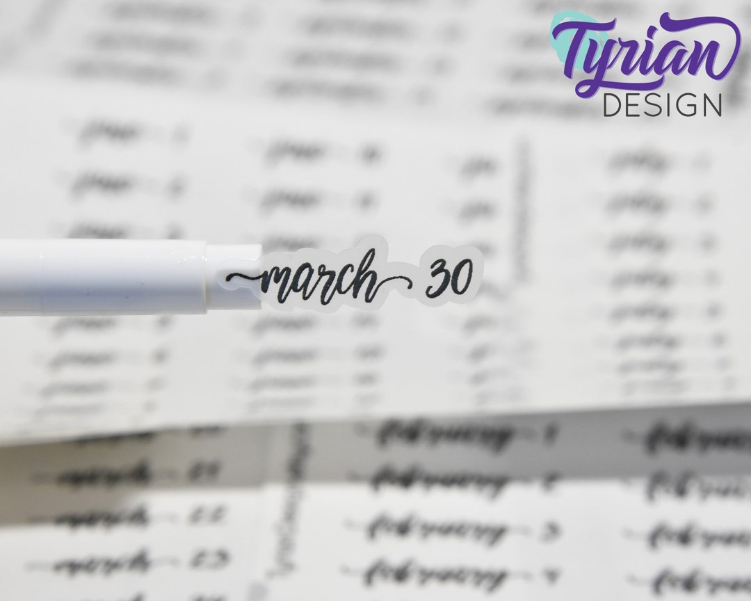 Monthly Days Stickers (big) for Planners and Journals | 1-31 (varies by ...