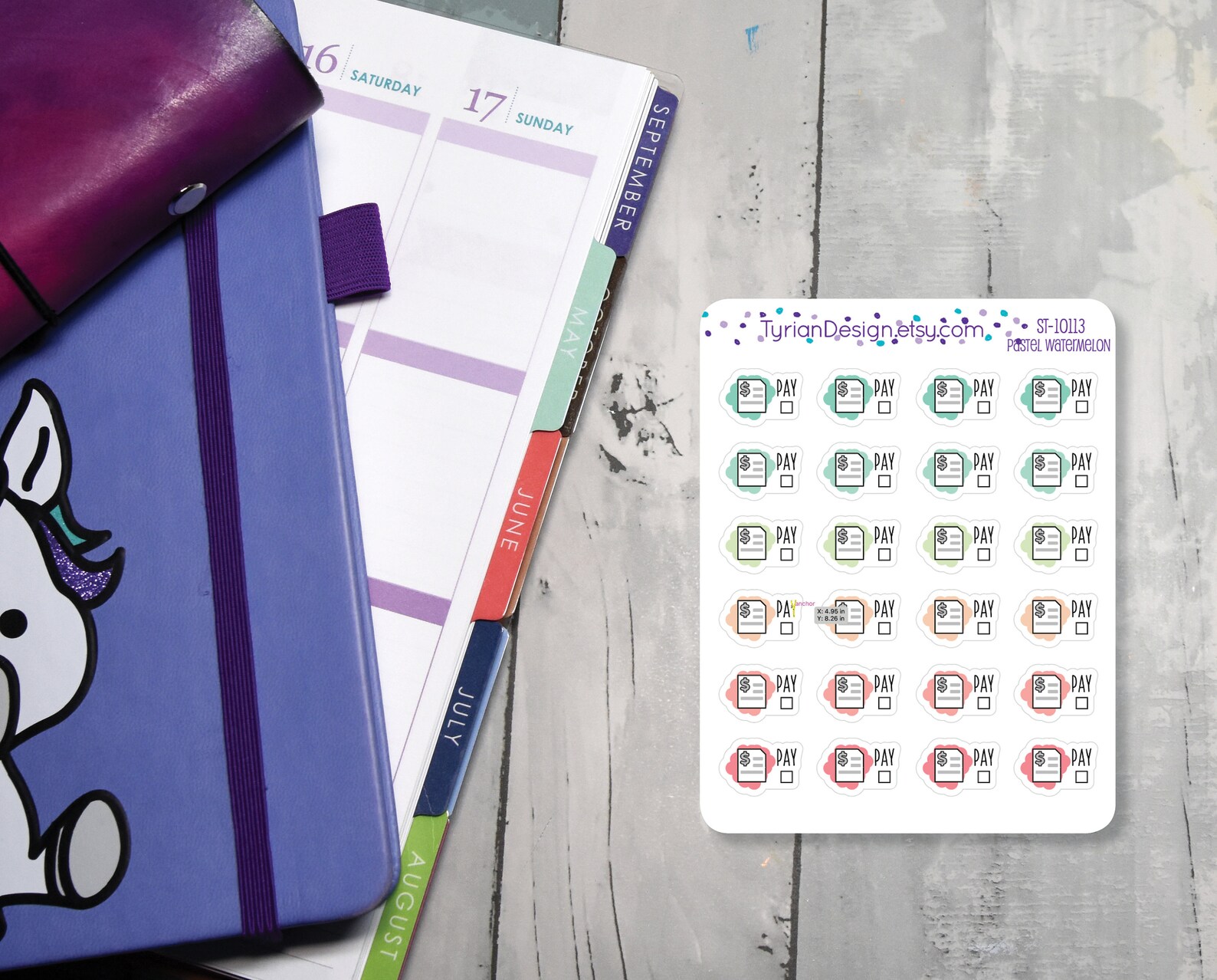 Bill Payment Stickers. Different Color Options. Keep Track of - Etsy