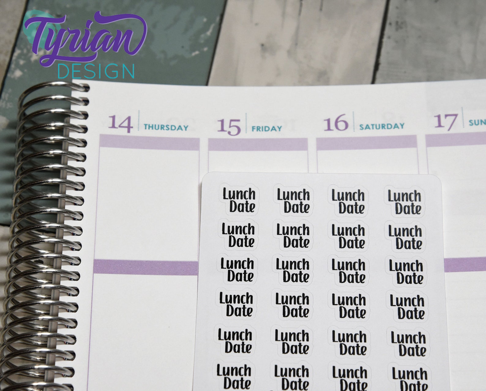 Lunch Date Stickers for Planners and Journals. (shown on Clear) , Clear ...
