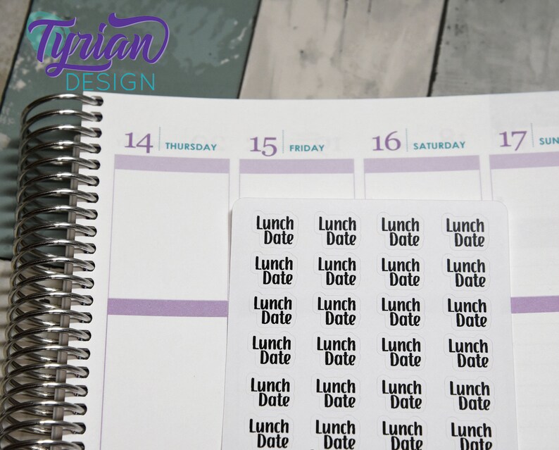 Lunch Date Stickers for Planners and Journals. shown on | Etsy