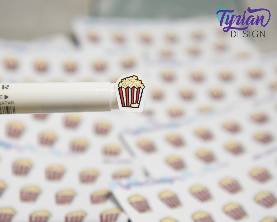 Mini Popcorn Stickers | Mini Sheet of Popcorn Buckets | 17 Stickers ...
