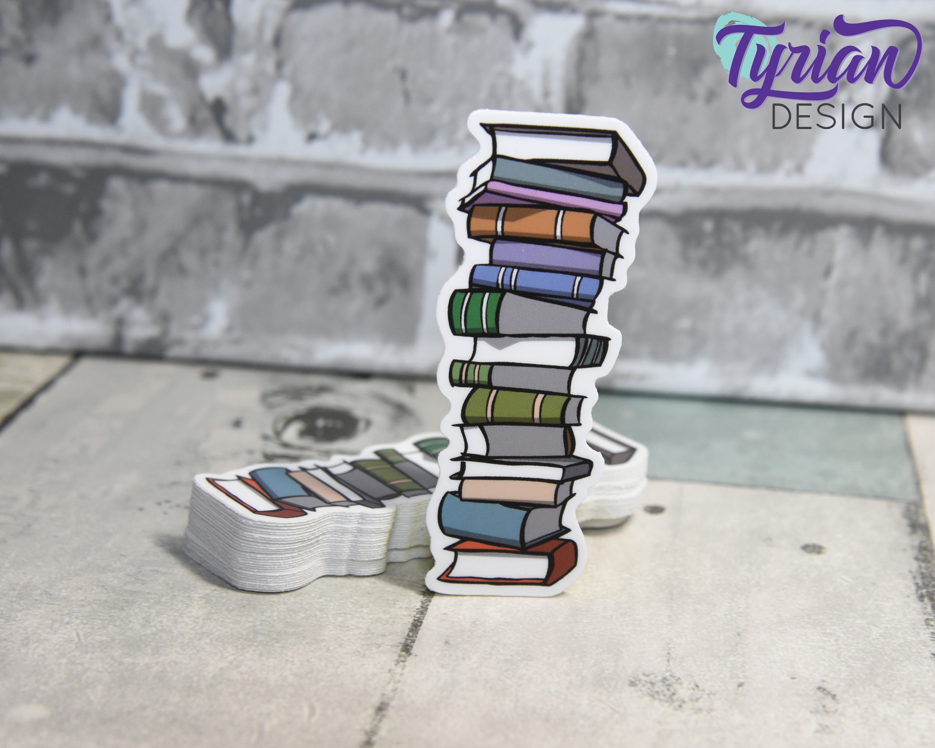 Book Stack Vinyl Sticker Journal Stack High Quality - Etsy
