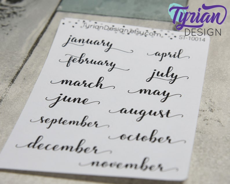 January - December Monthly Stickers (mini) for Planners and Journals ...