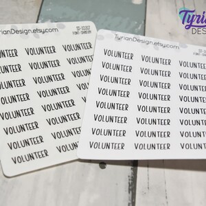 Volunteer Stickers 3.5 X 4.5 Sheet 1 X .34 Sticker Size 24 Stickers per ...