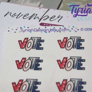 Vote Stickers, Hand Drawn Red, White and Blue Stickers, Voting Stickers ...