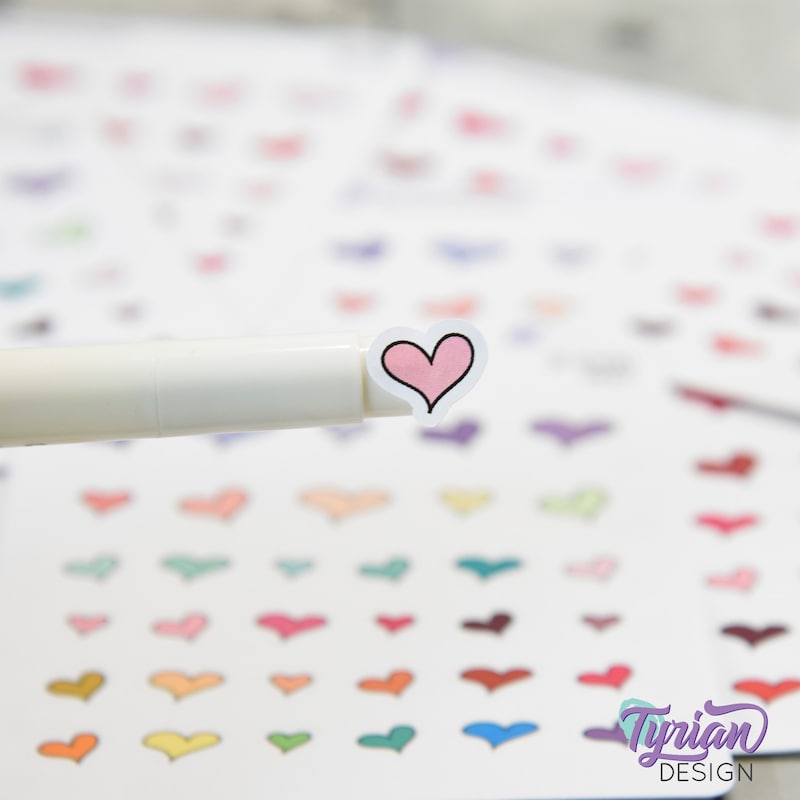 Heart Stickers - Etsy