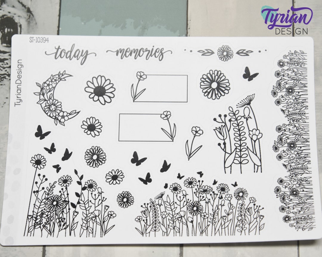 Flower Journal Stickers | Memory Keeping Stickers | Wild Flower Planner ...