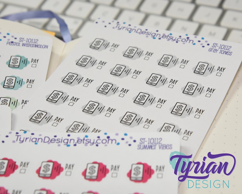 Cell Phone Payment Stickers. Different Color Options. Keep | Etsy