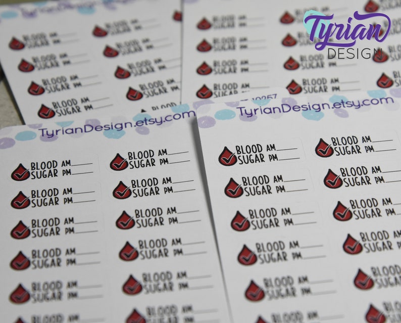 Blood Sugar Icon Stickers | AM PM Blood Sugar | Track Blood Sugar ...