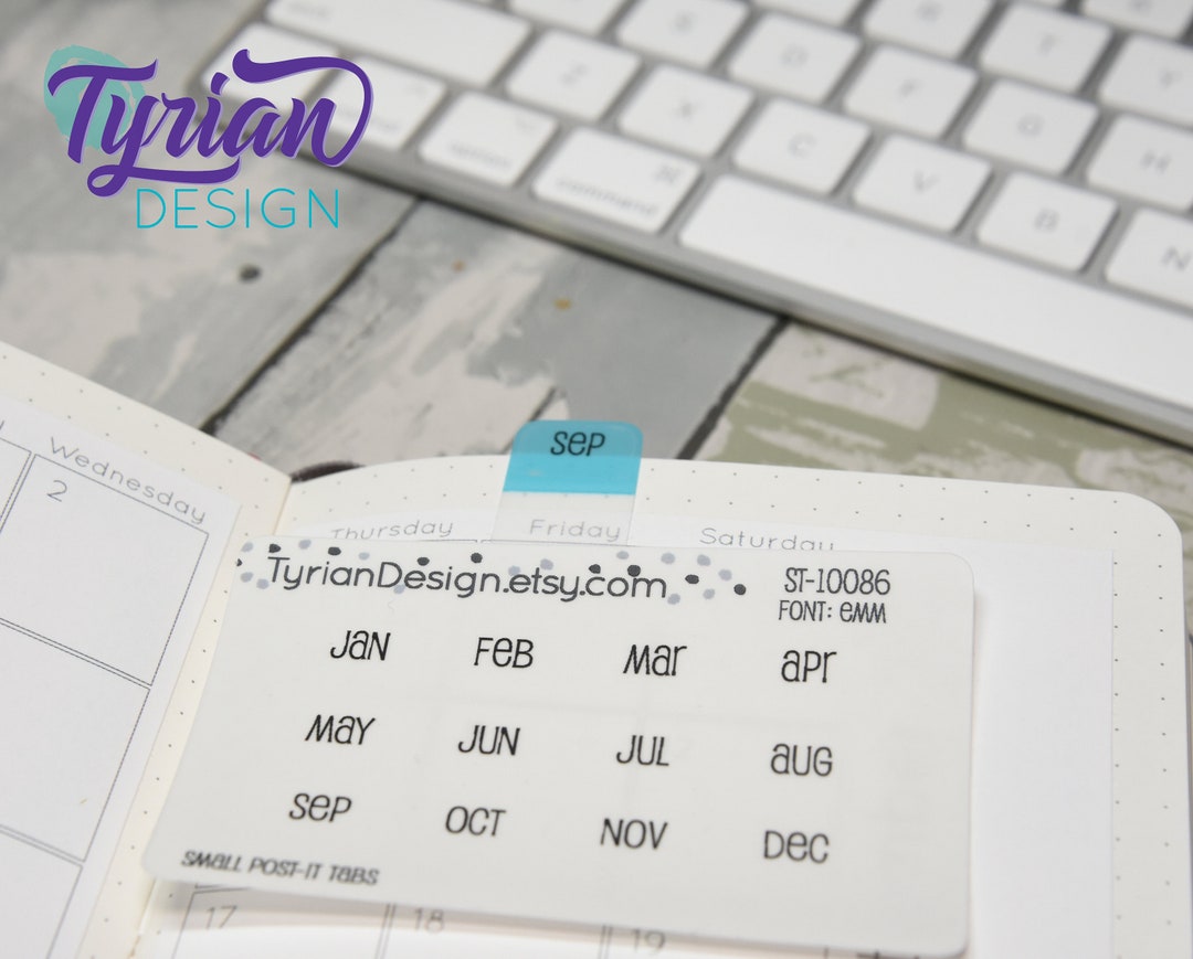 Month Stickers for Tabs for Planners and Journals. 1 Set of Jan - Dec ...