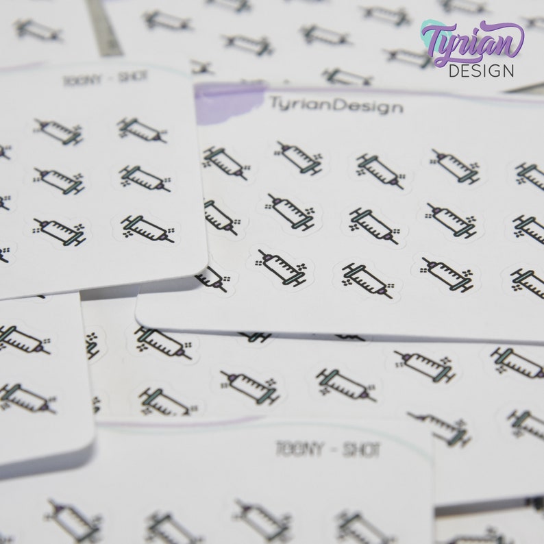Shot Stickers | Tiny Injection Stickers on a Mini Sheet | 21 Stickers ...