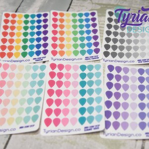 5mm Dew Drop Color Stickers for Planners and Journals. Tear Drop ...