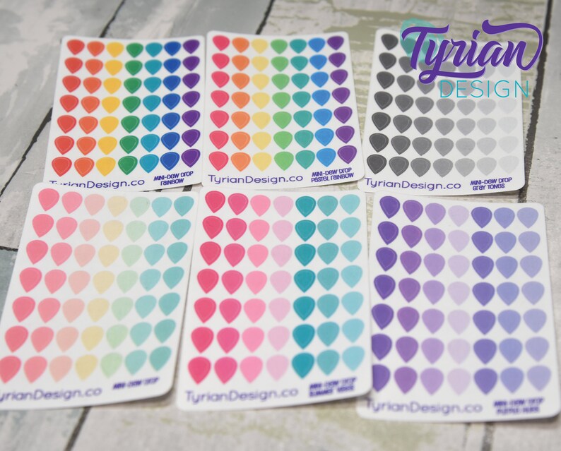 5mm Dew Drop Color Stickers for Planners and Journals. Tear Drop ...