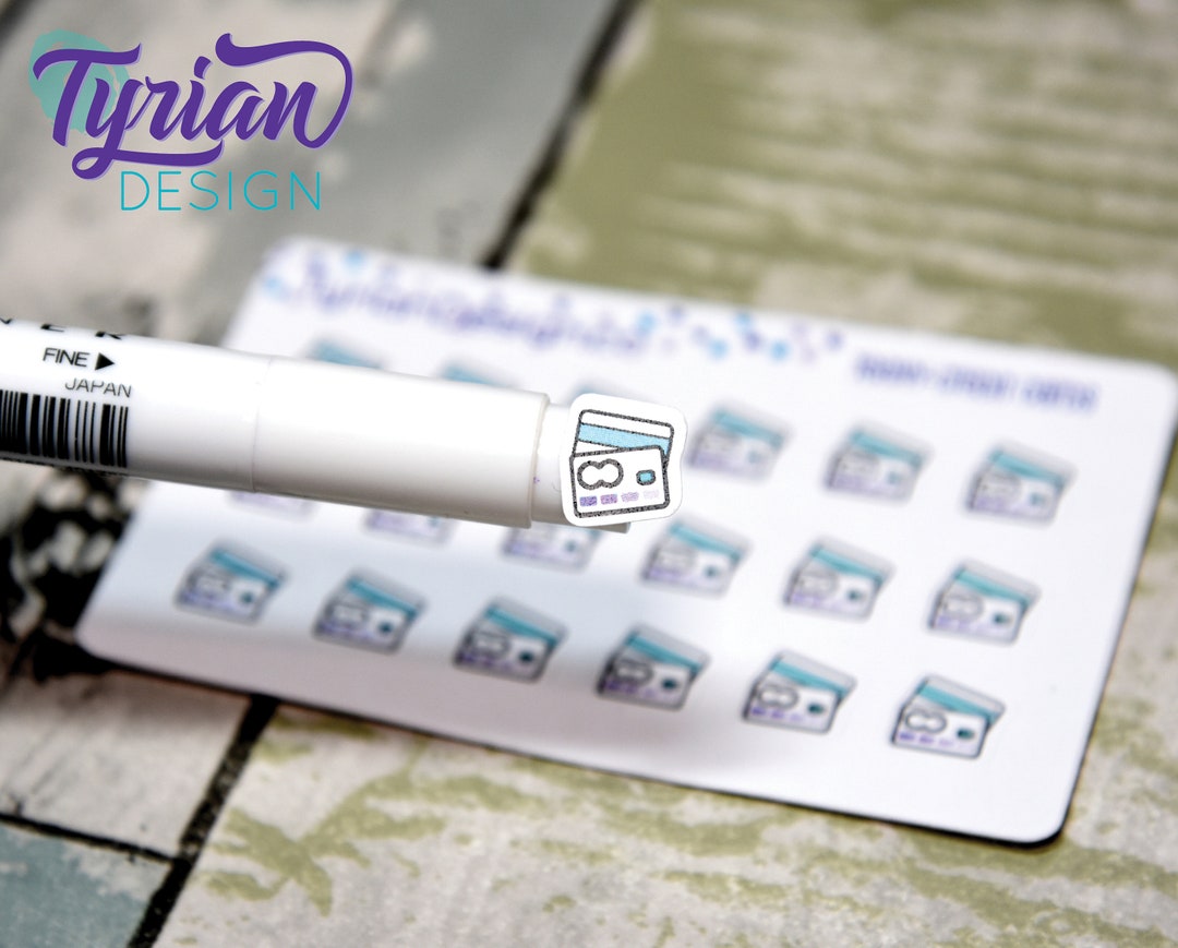 Credit Card Stickers - Tiny Credit Card Stickers on a Mini Sheet ...