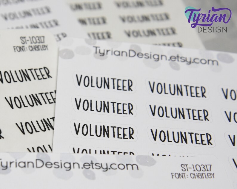 Volunteer Stickers 3.5 X 4.5 Sheet 1 X .34 - Etsy