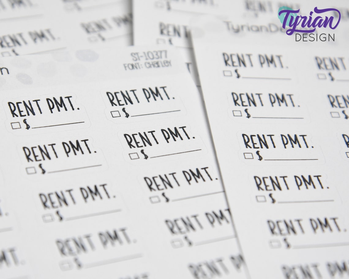 Rent Payment Stickers | Bill Payment Stickers | 18 Stickers | 1" X .55 ...