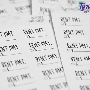 Rent Payment Stickers | Bill Payment Stickers | 18 Stickers | 1" X .55 ...