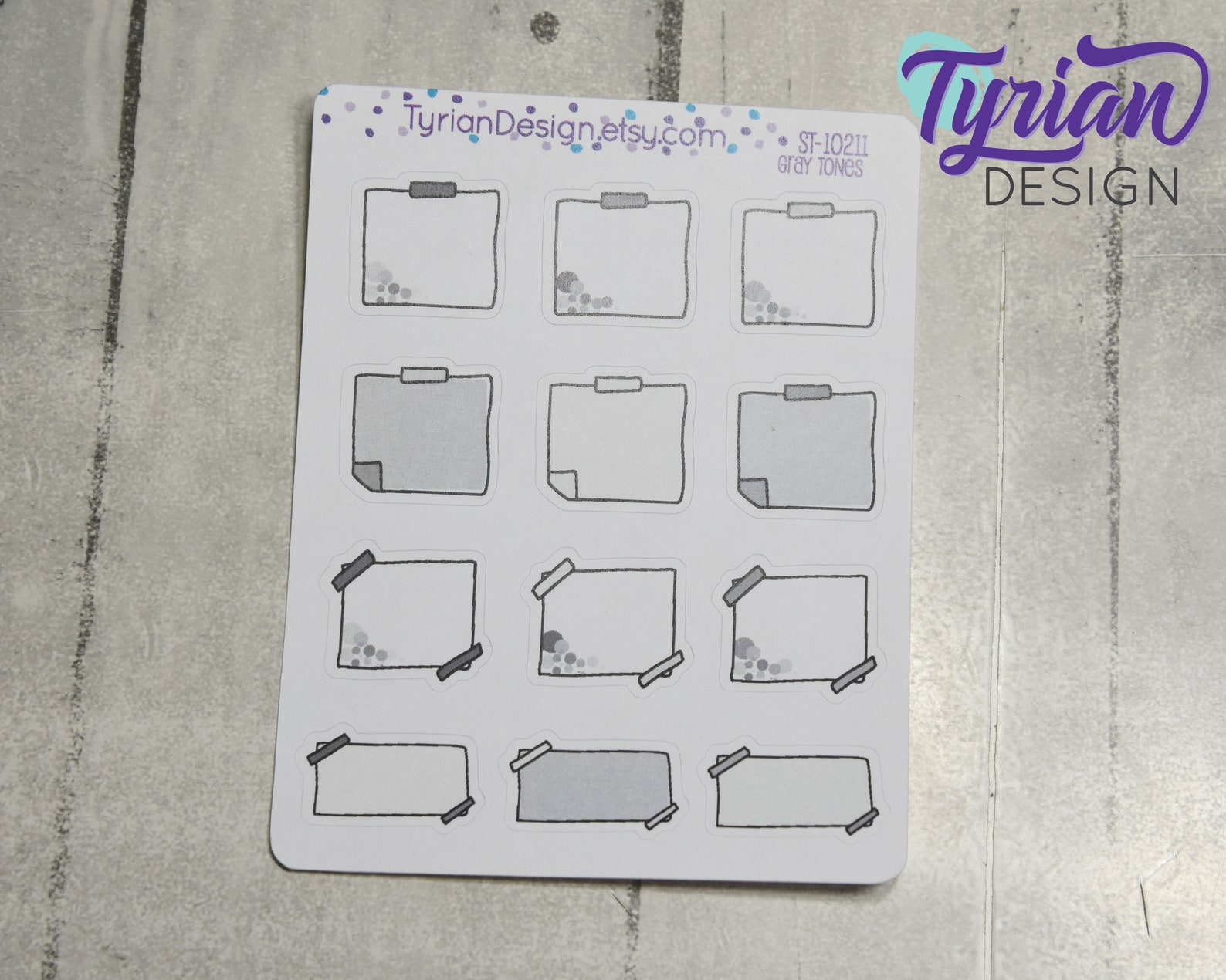 Sticky Note Stickers Different Color Options Hand Drawn - Etsy