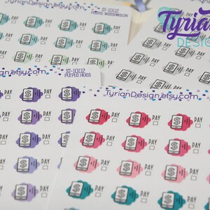 Cell Phone Payment Stickers. Different Color Options. Keep Track of ...