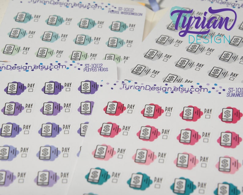 Cell Phone Payment Stickers. Different Color Options. Keep - Etsy