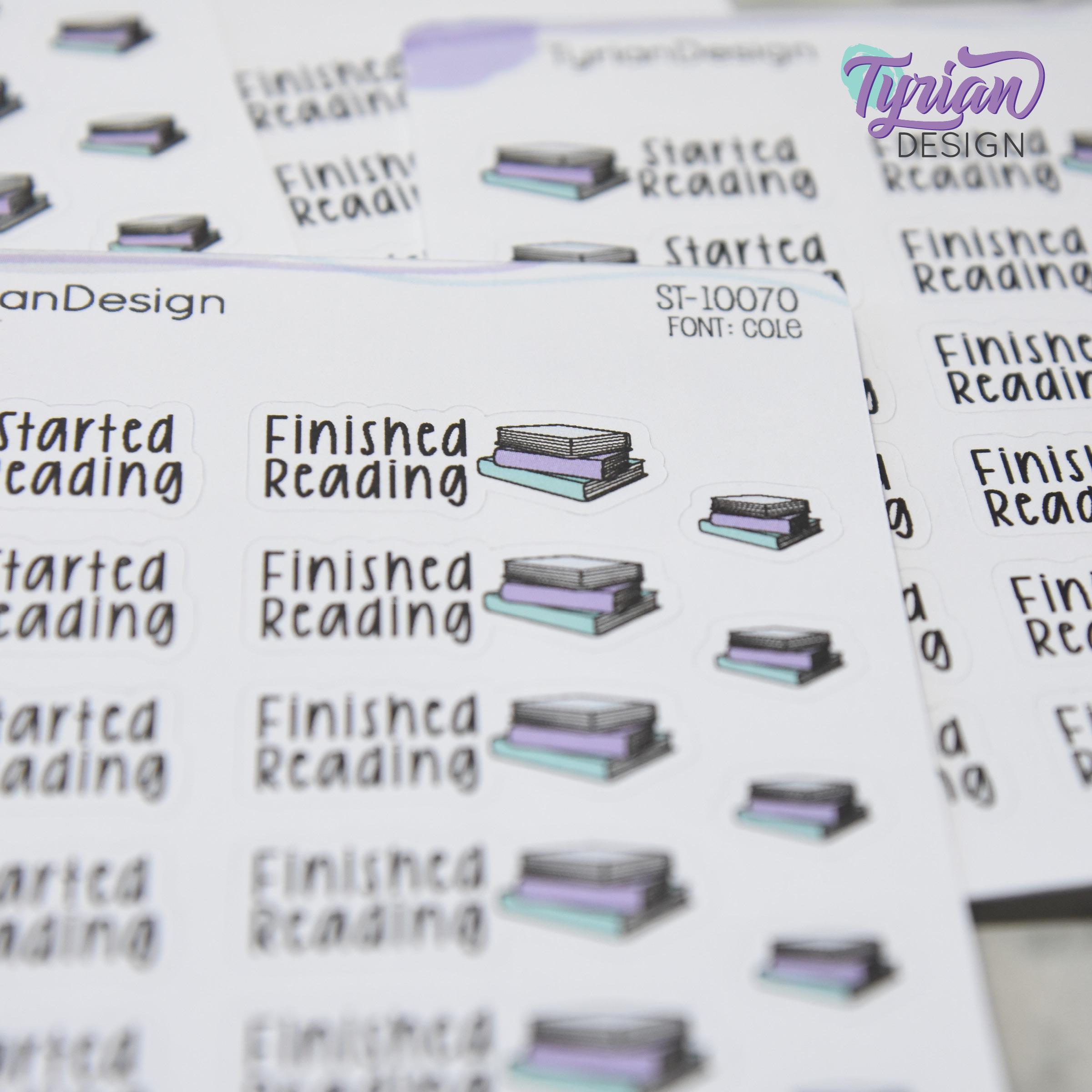 Reading Stickers | Started Reading | Finished Reading | 16 Stickers | 1 ...