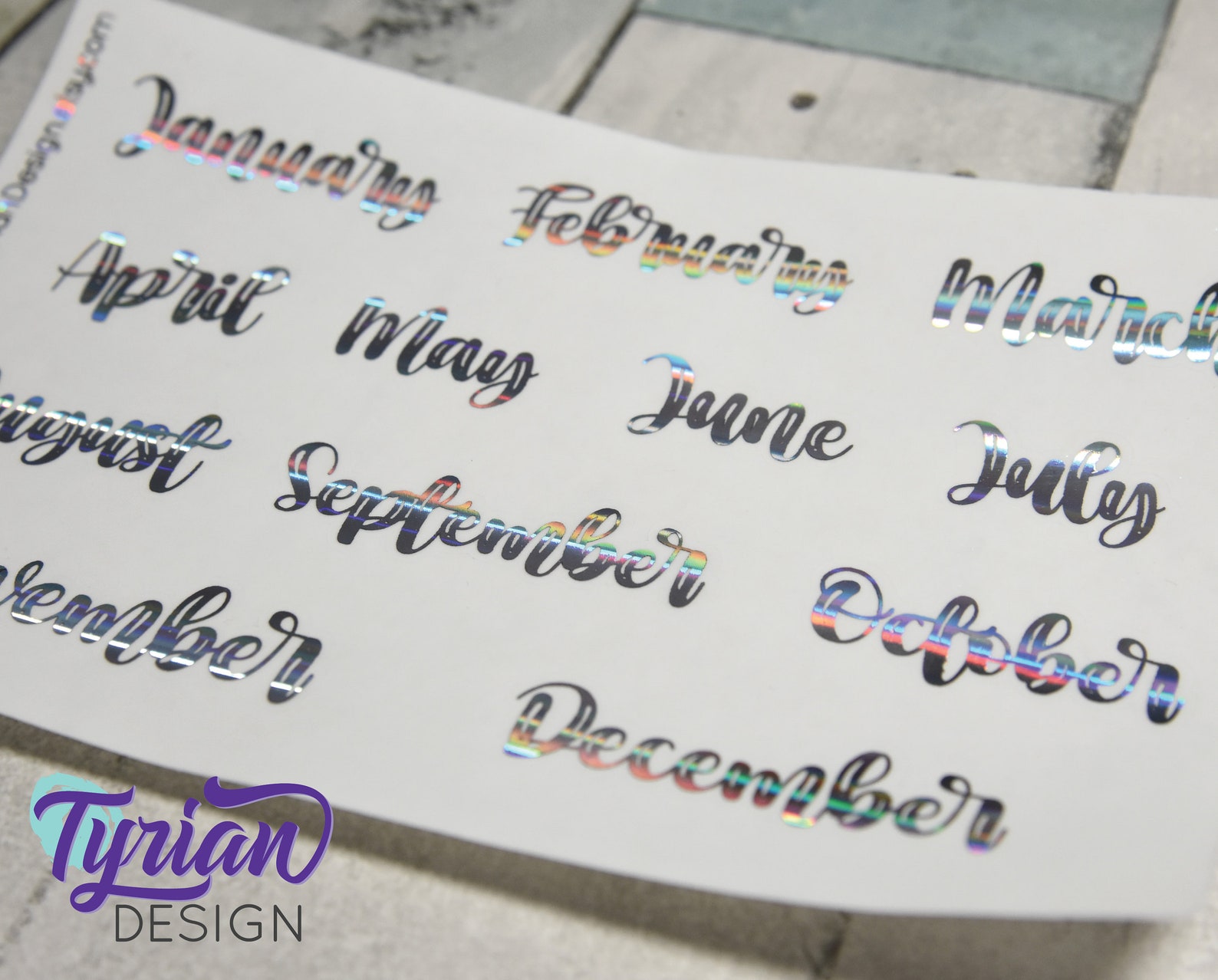 Months Stickers | January - December | Script Font | Monthly Title ...