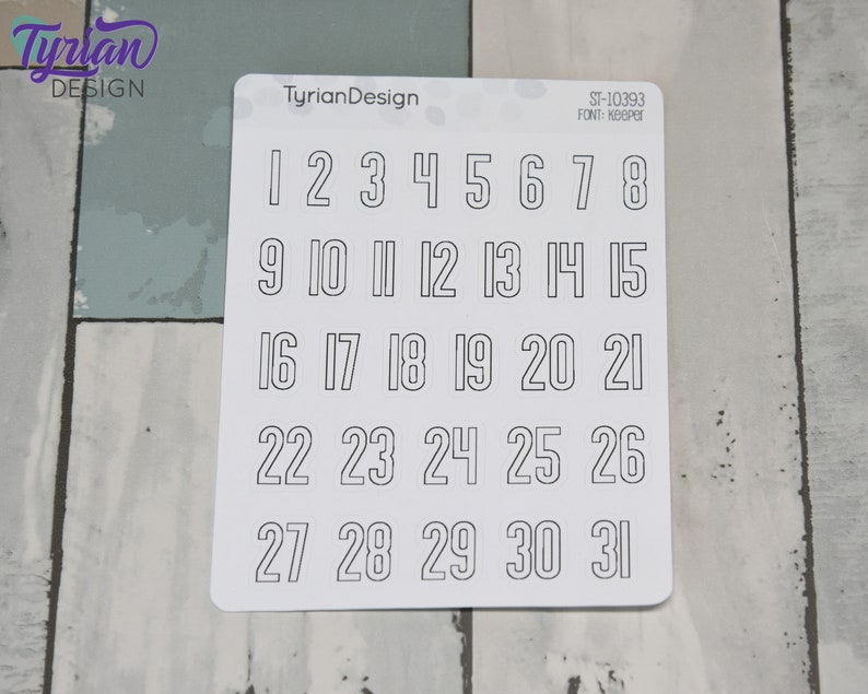 1-31 Stickers Dates of the Month Stickers 31 Stickers - Etsy