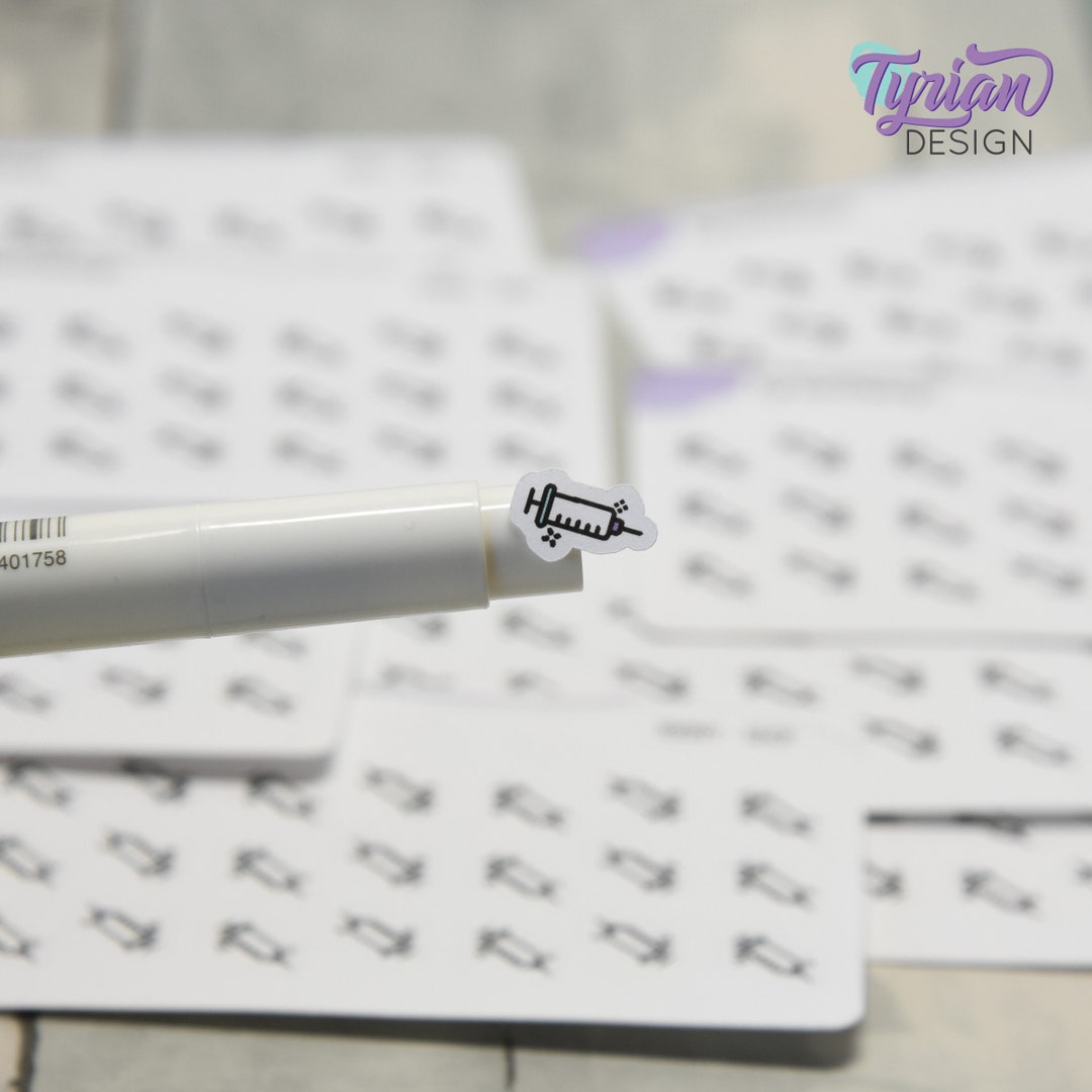Shot Stickers | Tiny Injection Stickers on a Mini Sheet | 21 Stickers ...