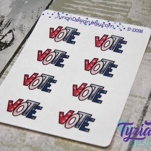 Vote Stickers, Hand Drawn Red, White and Blue Stickers, Voting Stickers ...