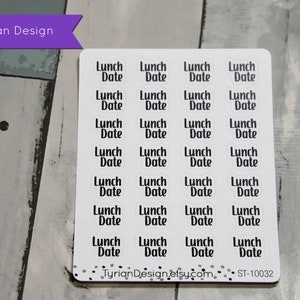 Lunch Date Stickers for Planners and Journals. (shown on Clear) , Clear ...