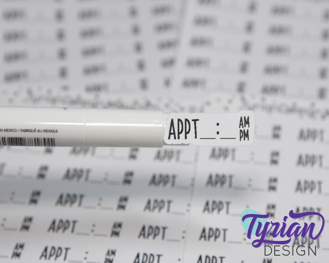 Appointment With Time Sticker for Planners and Journals. Clear or White ...