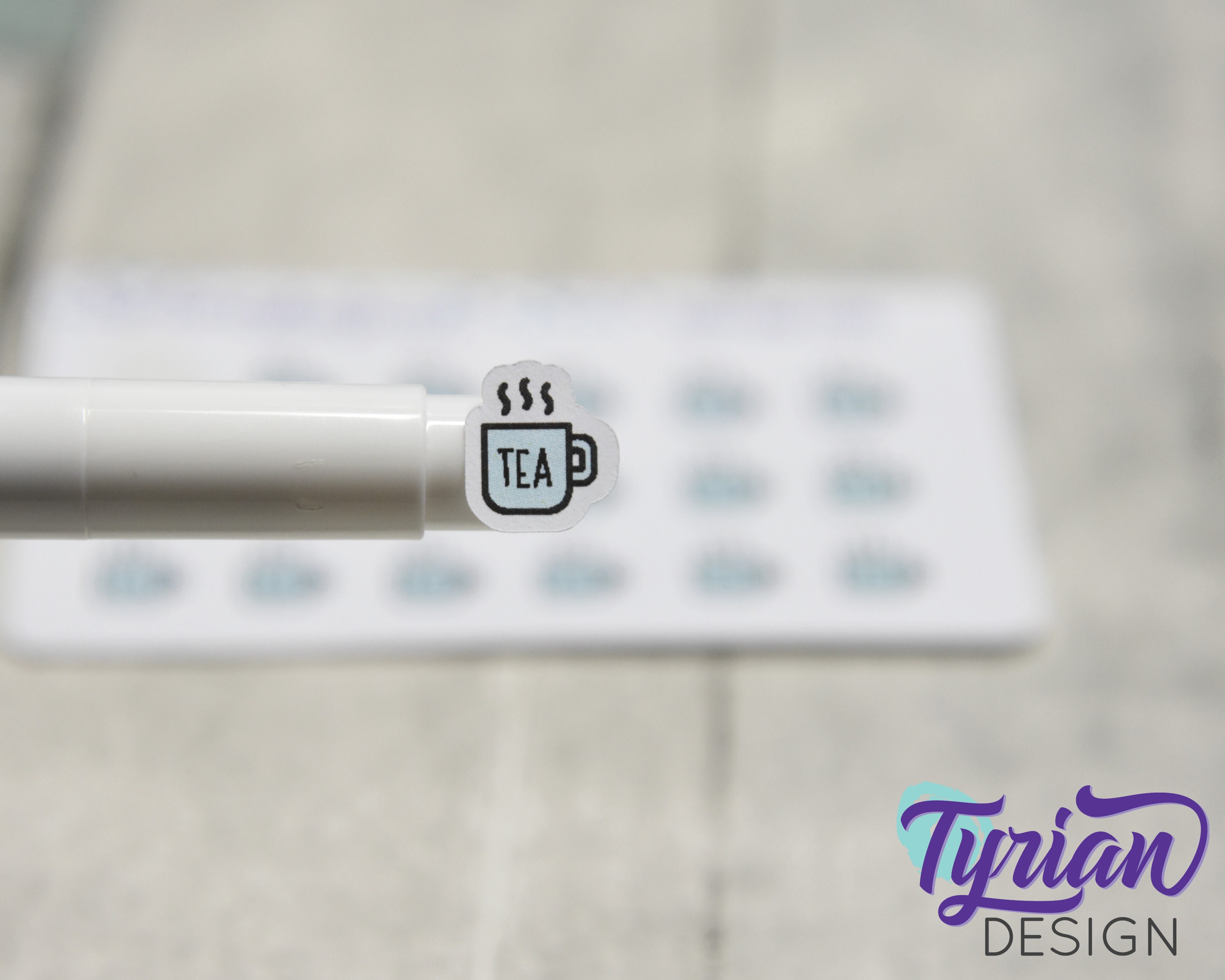 Tea Icon Stickers Tiny Tea Cup on a mini sheet Here's | Etsy