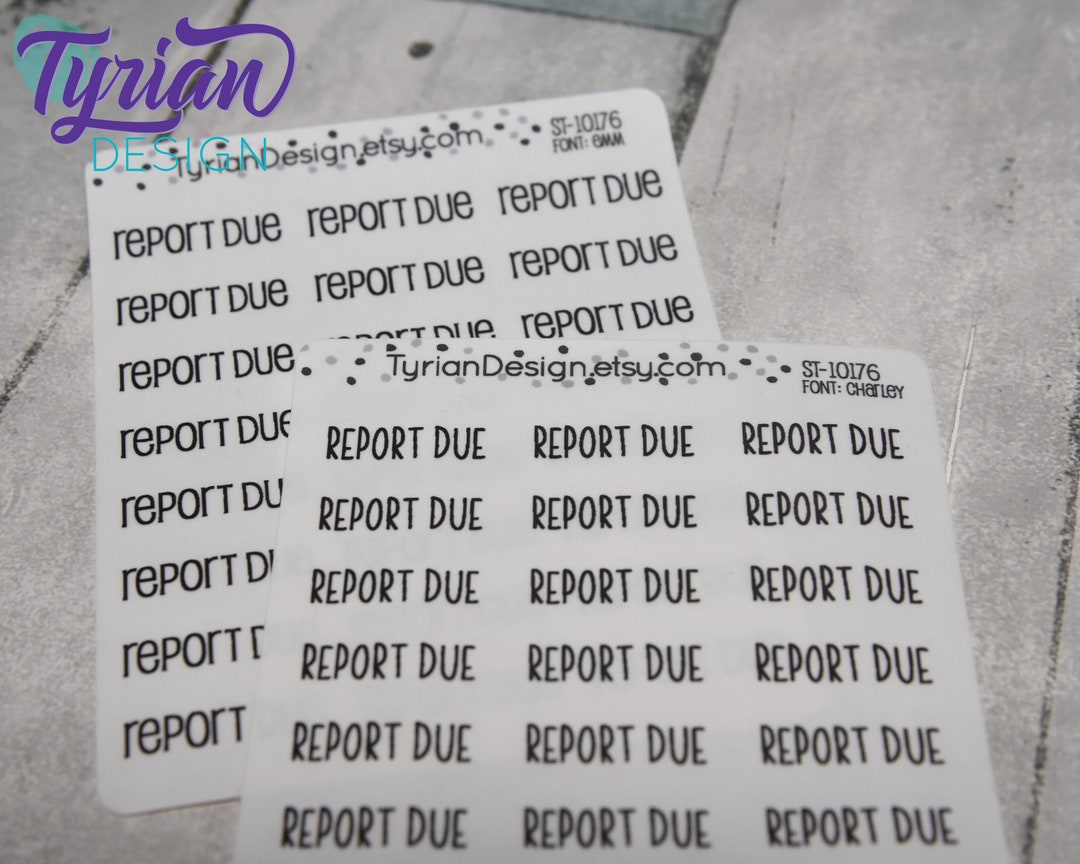 Report Due Stickers for Planners and Journals. Track Your Reports With ...