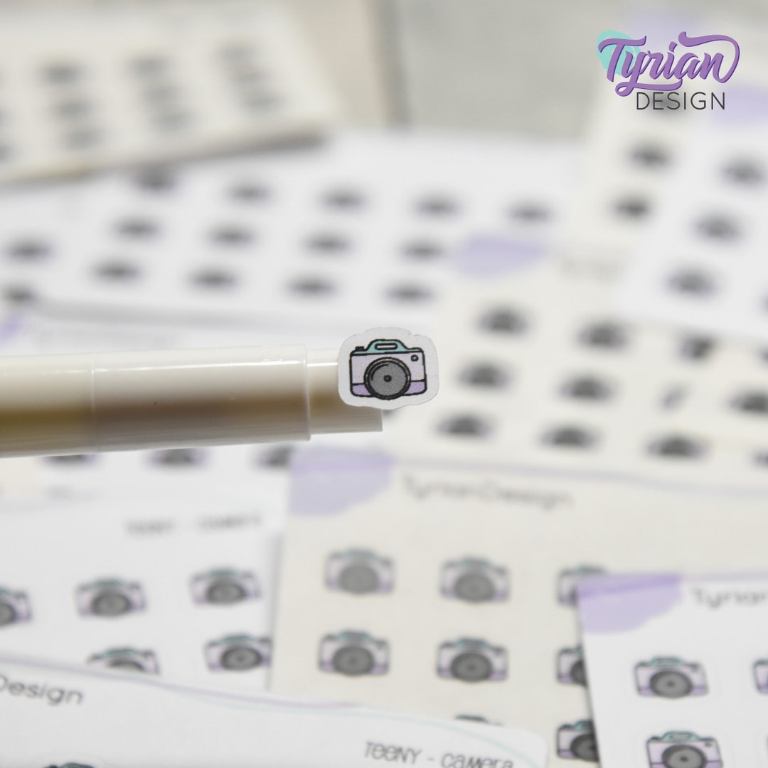 Camera Stickers | Tiny Icon Camera Stickers on a Mini Sheet | 18 ...