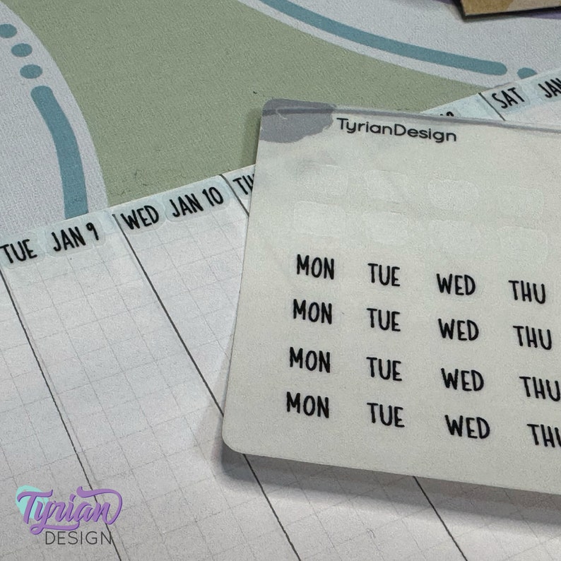 Tiny Days of the Week Stickers | Monday, Tuesday... Stickers | 42 ...