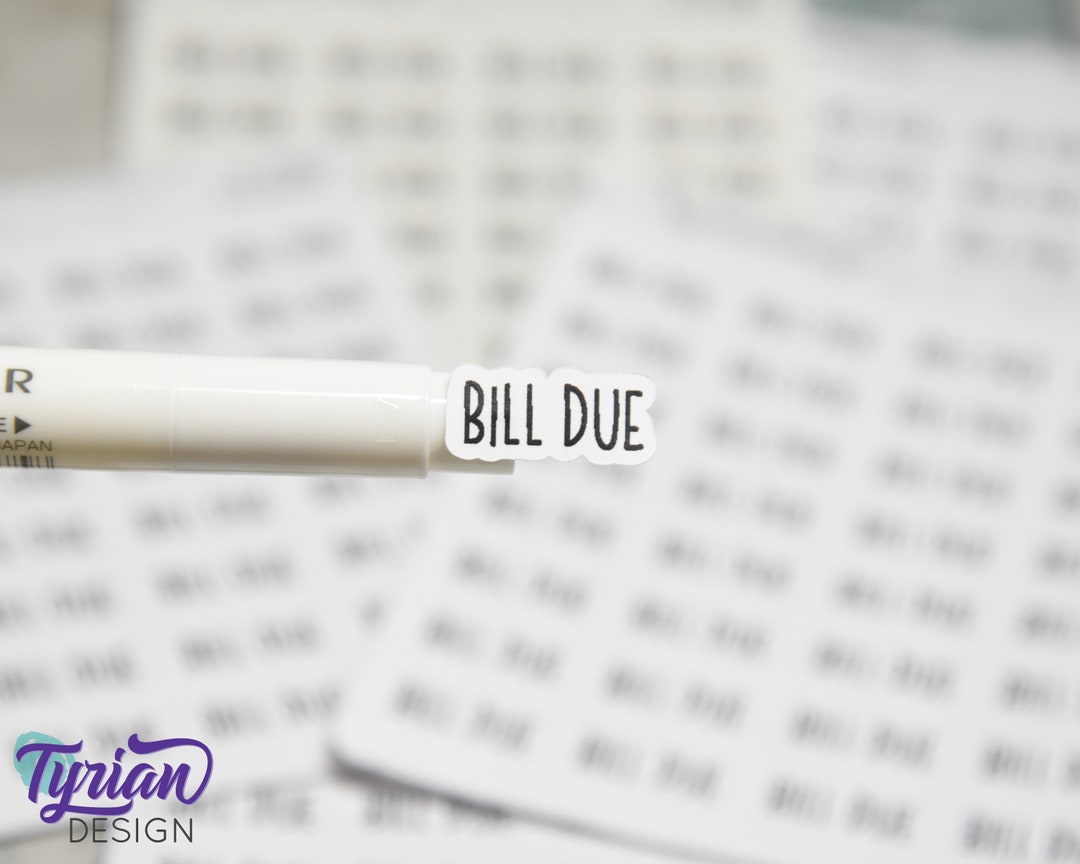 Bill Due Stickers | Bill Payment Stickers | 32 Stickers | .73" X .35 ...