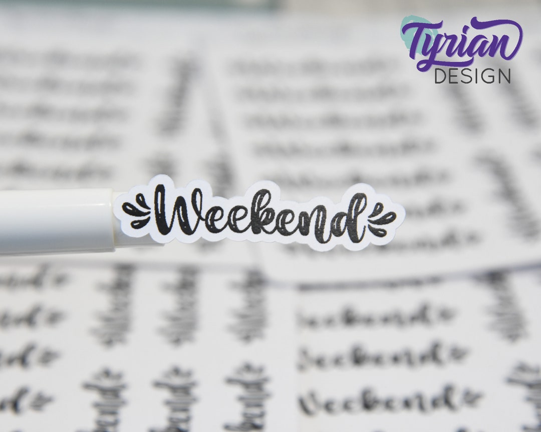 Weekend Stickers | 13 Stickers | 1.75 X .46 Inches Each | 3.5 X 4.5 ...