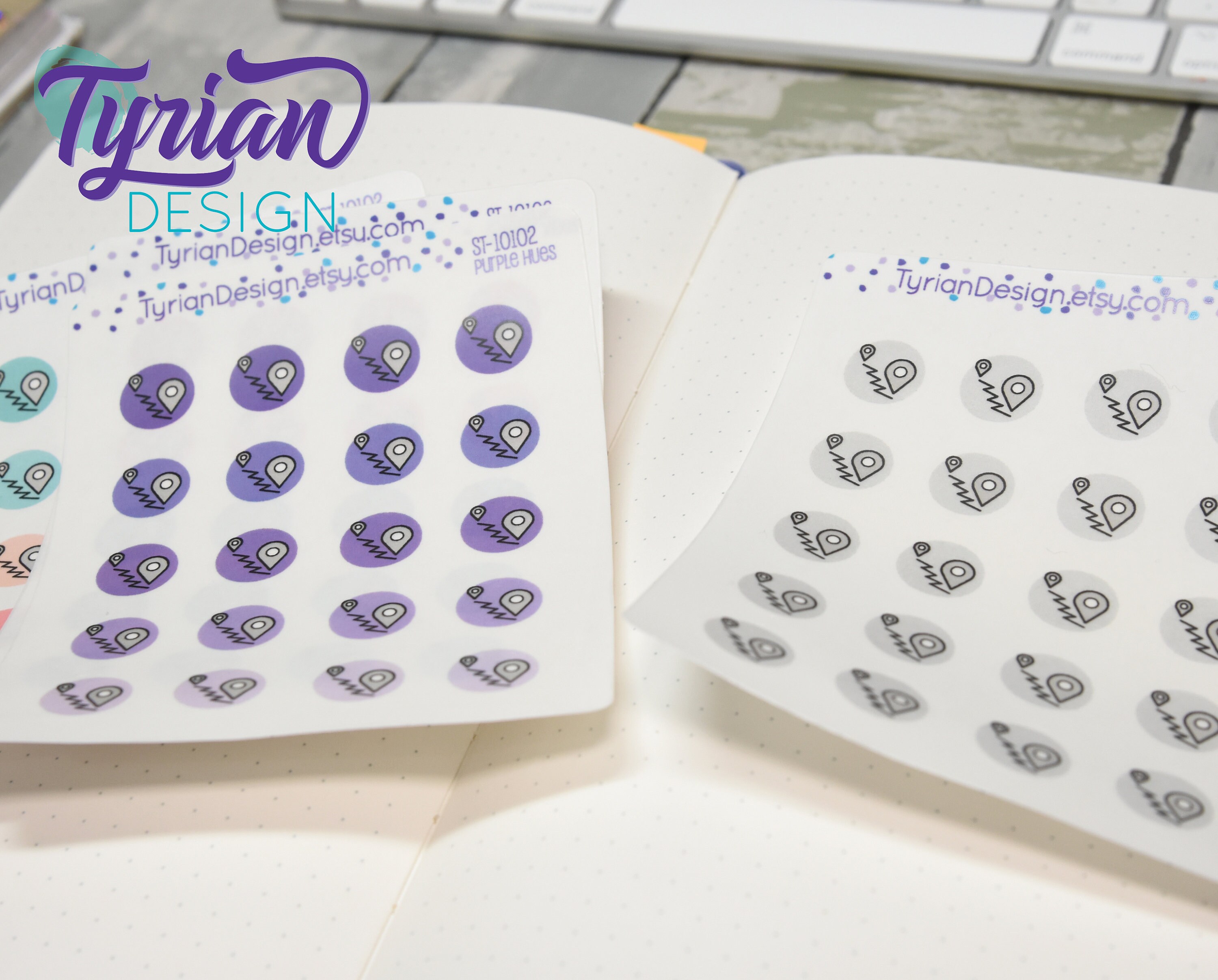 Map Icon Route Stickers. trip directions Different color | Etsy