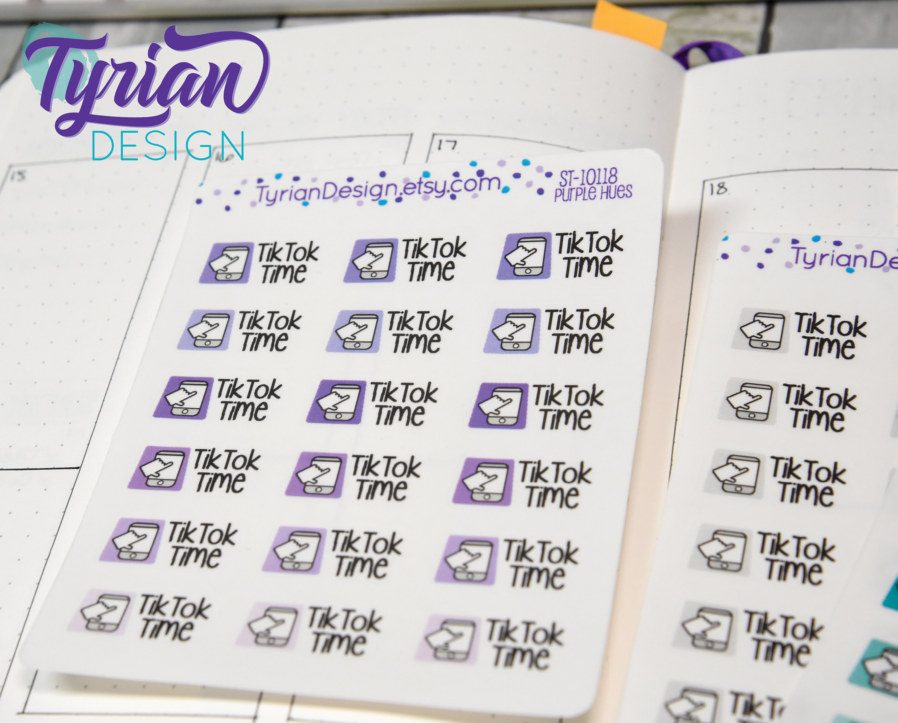 Tiktok Time Stickers. Different Color Options. Keep Track of | Etsy