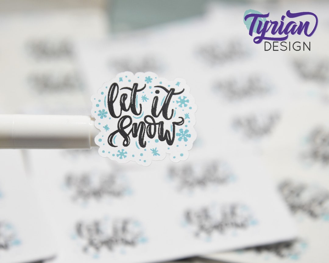 Let It Snow Stickers | Script Snow Sticker | 6 Stickers | 1.25 X 1.2 ...