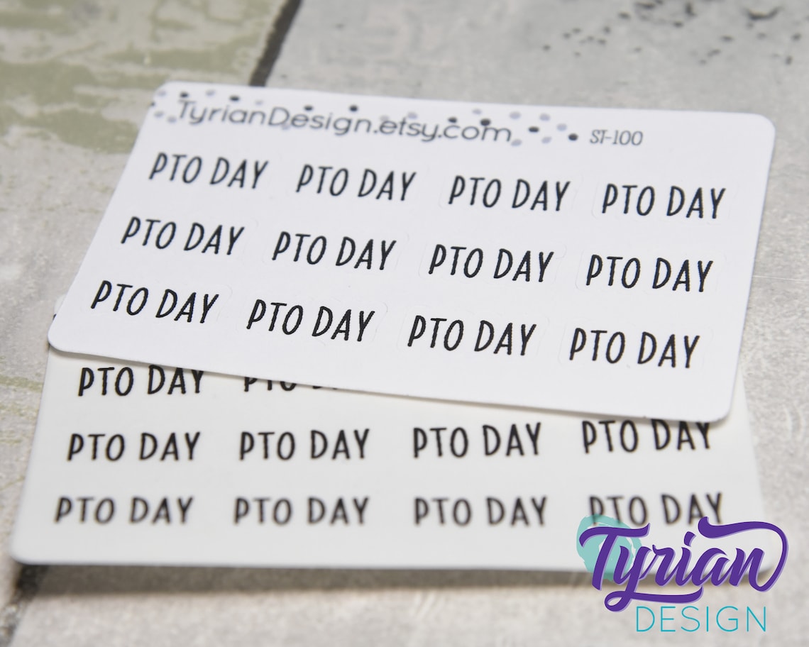 PTO Day Stickers Mini Sheet for Planners and Journals. Black - Etsy