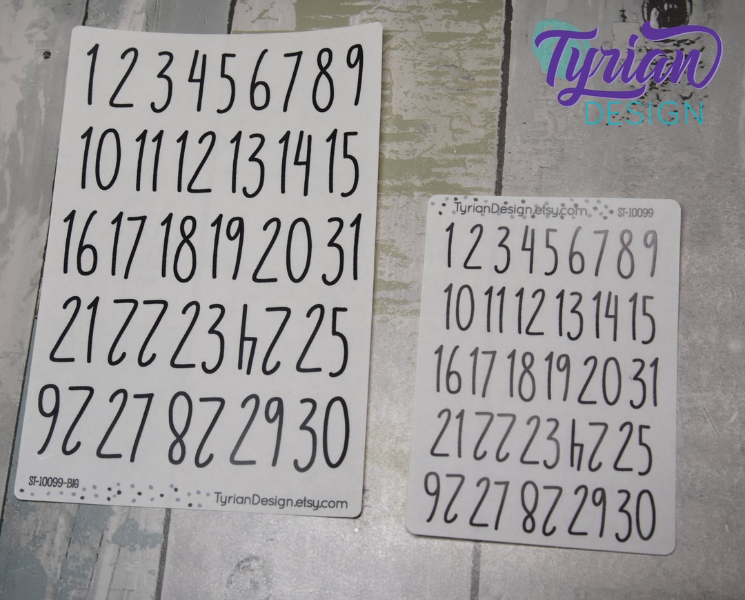 1-31 Dates Stickers for Planners and Journals. 1-31 Stickers, Two Sizes ...