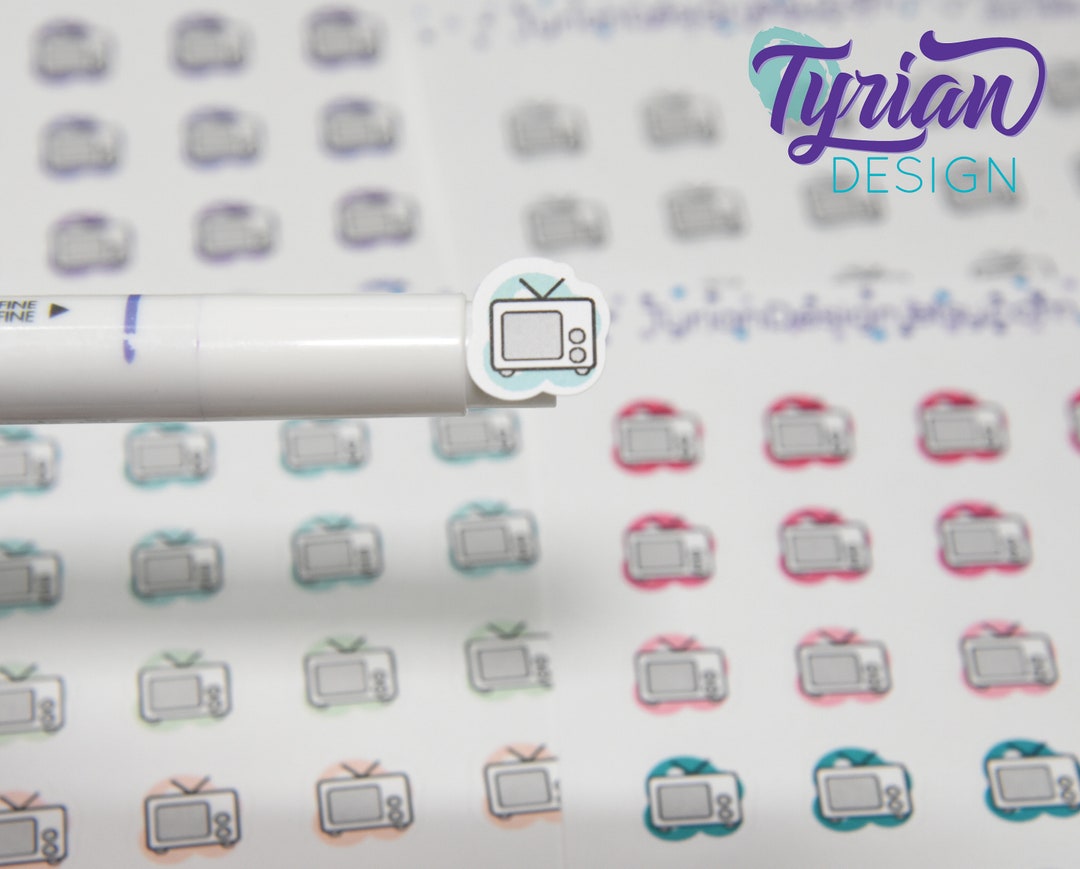 TV Icon Stickers. Different Color Options. Track Your Favorite ...