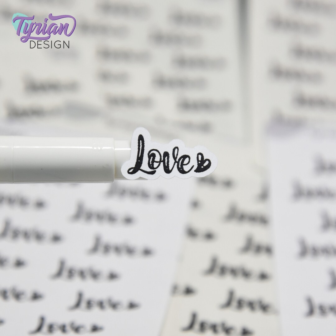 Love Stickers | Word Sticker | 21 Stickers | .82" X .48" Each | Script ...