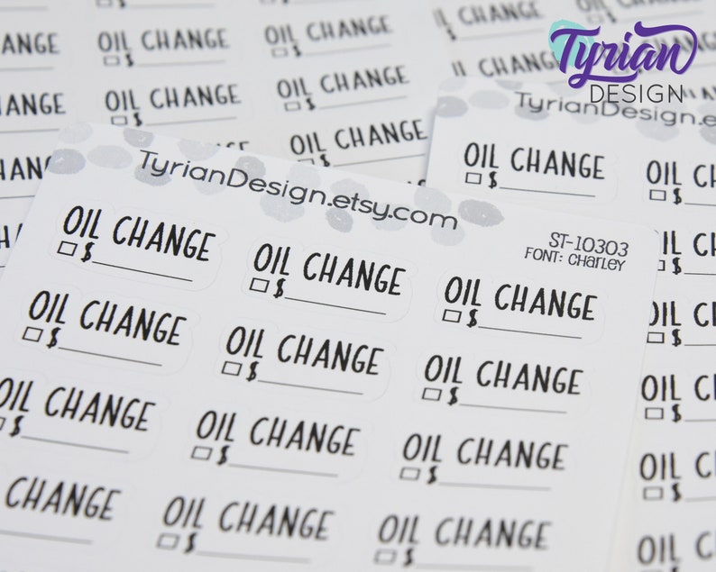 Oil Change Stickers 18 Sticker 3.5 X 4.5 Sheet - Etsy